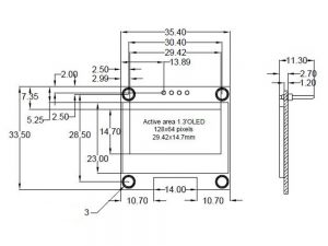 1.3吋 OLED 顯示屏 (128x64)(SH1106)(I2C介面) - BotSheet