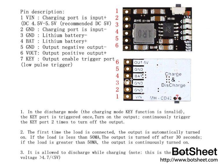 MH-CD42 鋰電池充放電一體模組 (5V2A) - BotSheet