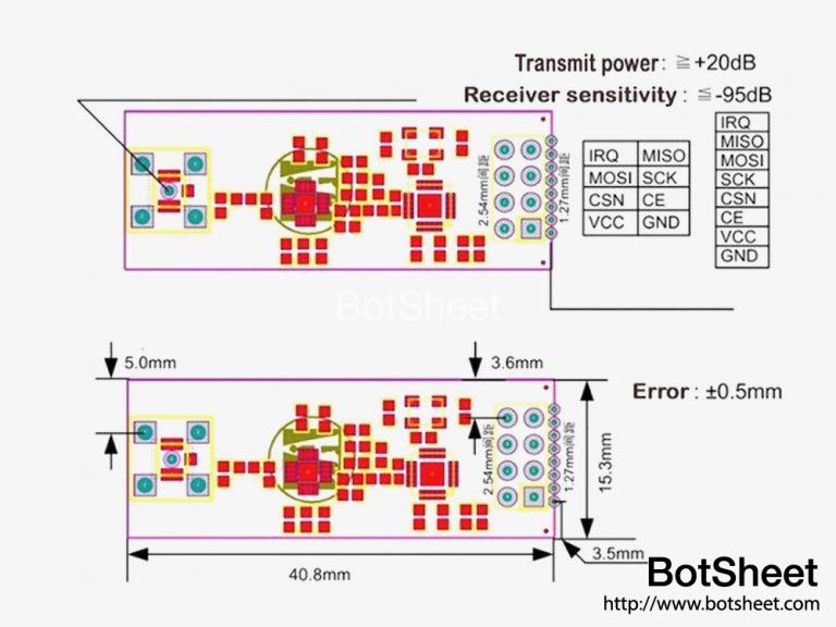2.4G無線模組 nRF24L01+PA+LNA 帶天線加強版 - BotSheet
